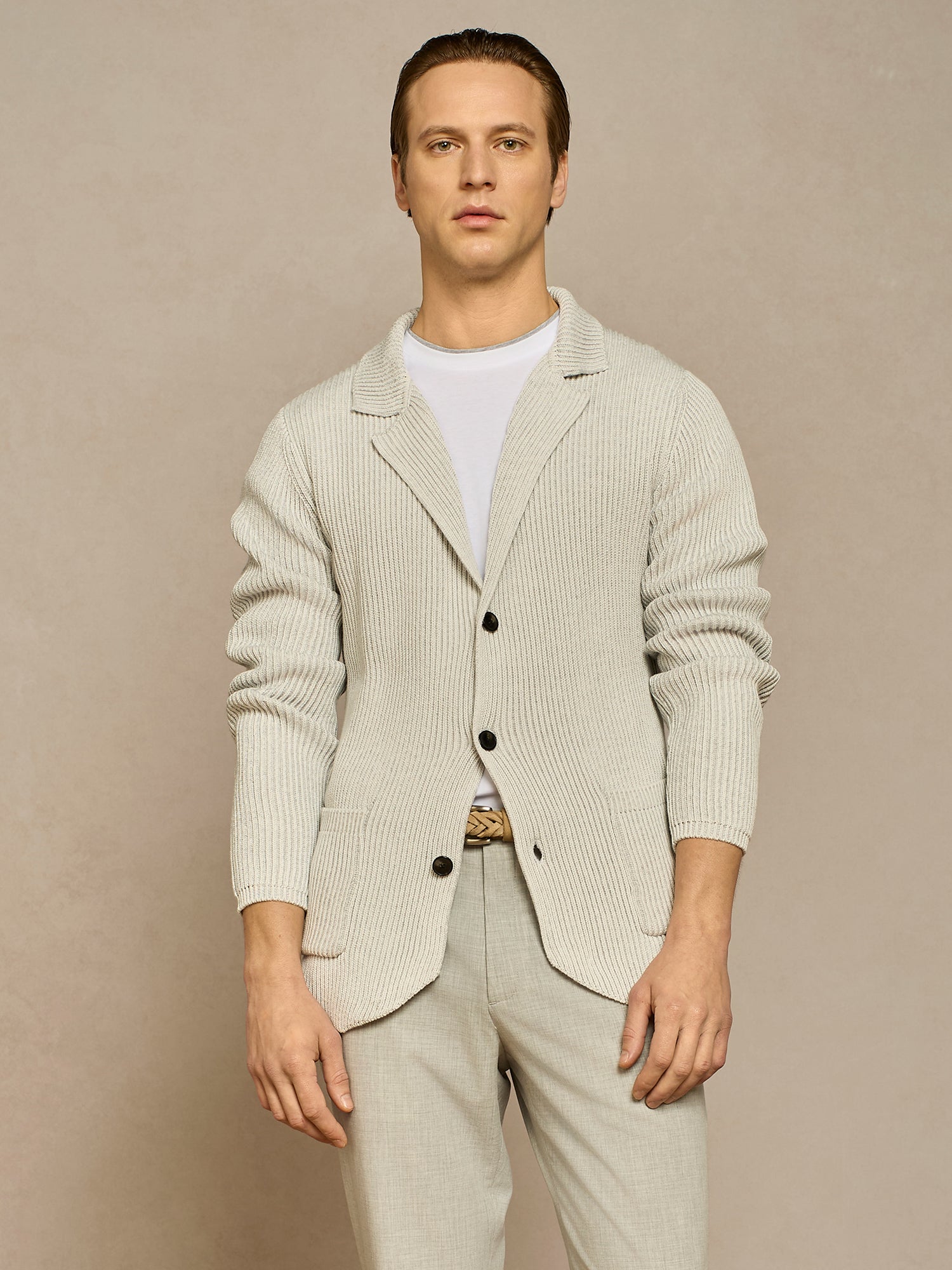 LIGHT GREY VANISE KNITTED JACKET